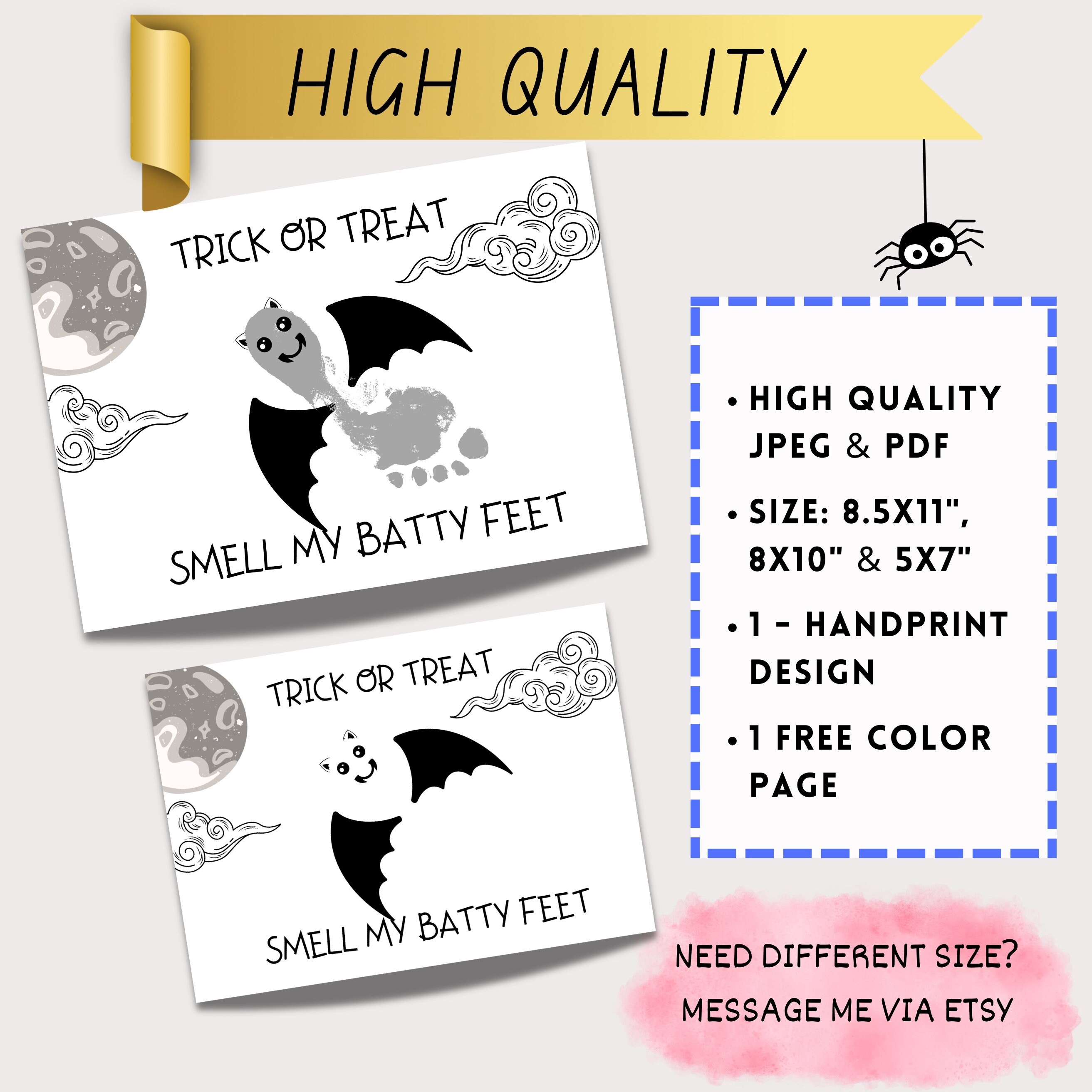 Halloween Bat Footprint Activity, Bat Footprint Art Craft, Halloween ...