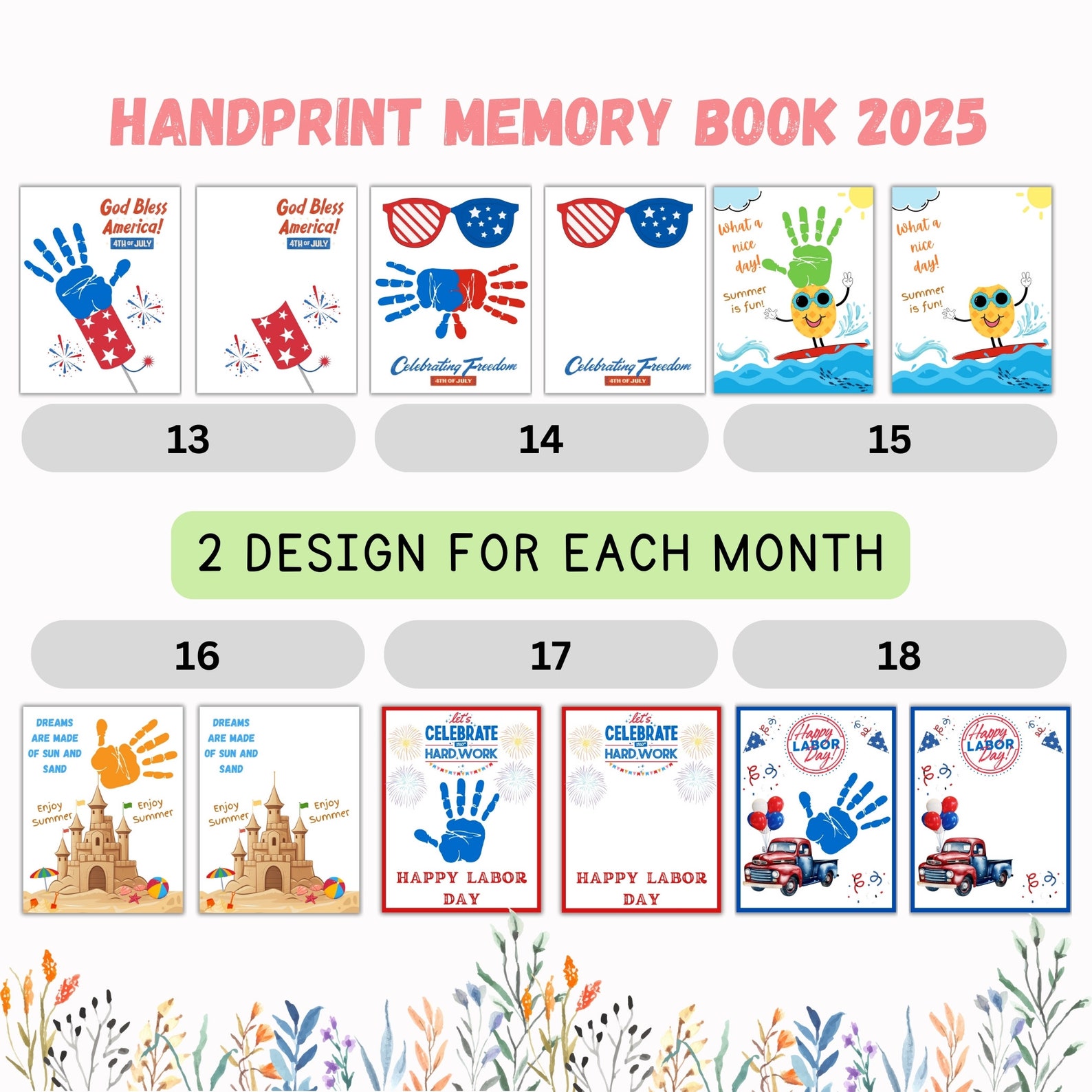 2025 Handprint Memory Book, Kids Handprint Footprint Craft, Memory Book ...