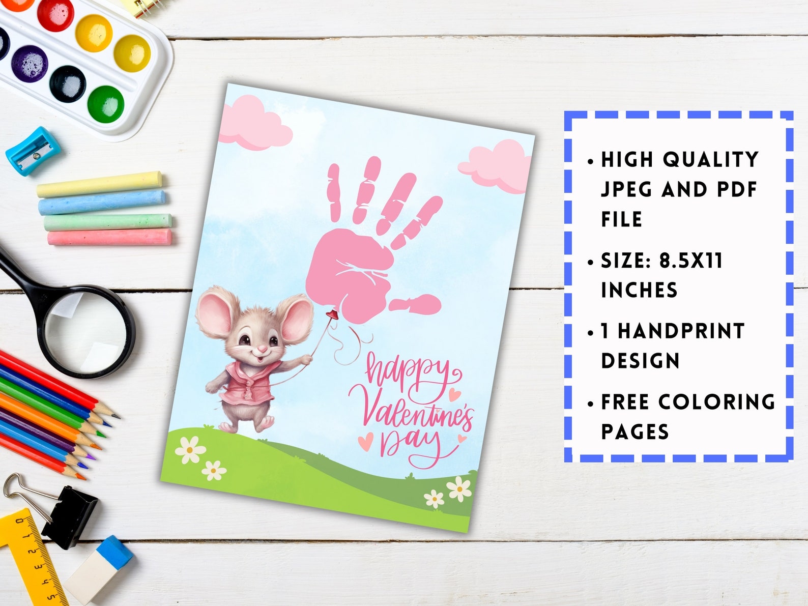 Valentines Day Handprint, Keepsake Art, Handprint Activity for Toddler ...