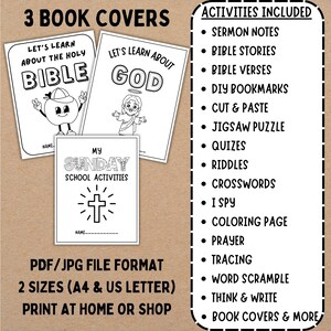 PRINTABLE Sunday School Activity BUNDLE, Sunday School Craft, Church ...