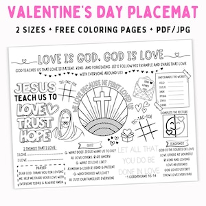 Kids Valentines Placemat VALENTINE'S DAY PLACEMAT Kids Table, Coloring ...