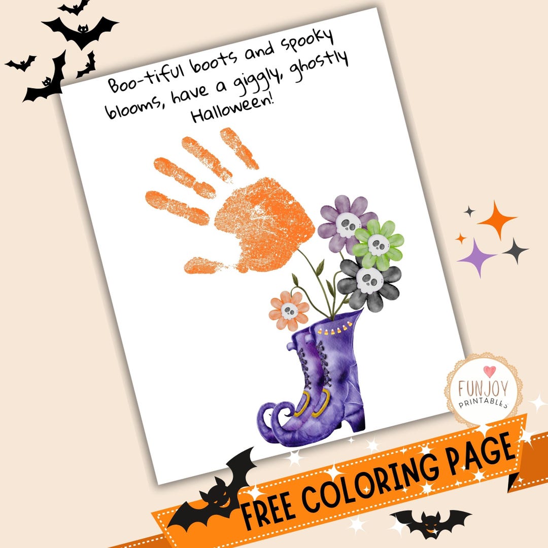Halloween Handprint Art, Fall Handprint Craft for Kids, DIY Halloween ...