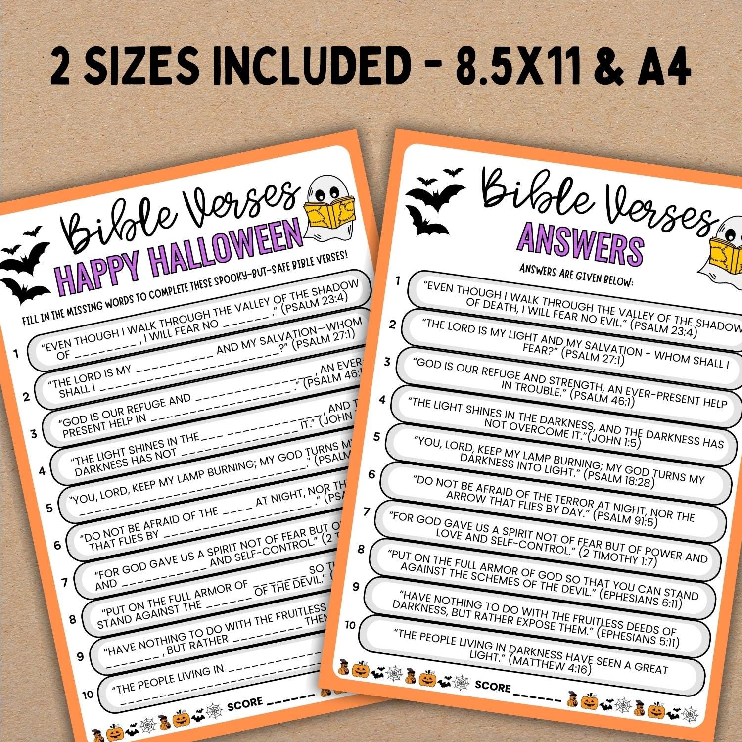 Halloween Bible Verses Game, PRINTABLE Christian Halloween Party Games ...