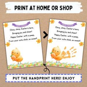 Happy Easter Handprint Footprint Art Craft Bundle, Easter Craft for ...