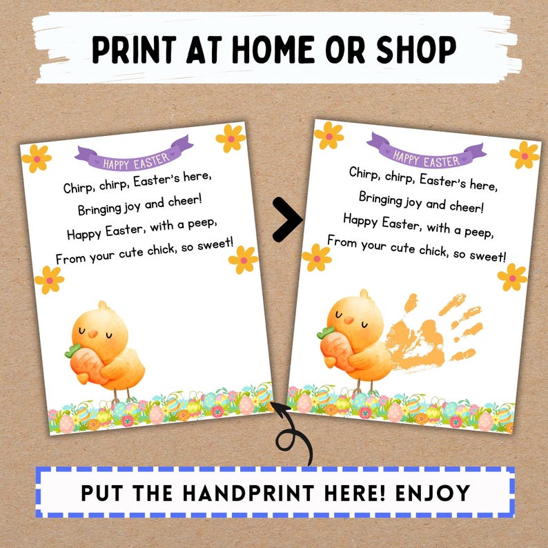 Happy Easter Handprint Footprint Art Craft Bundle, Easter Craft for ...