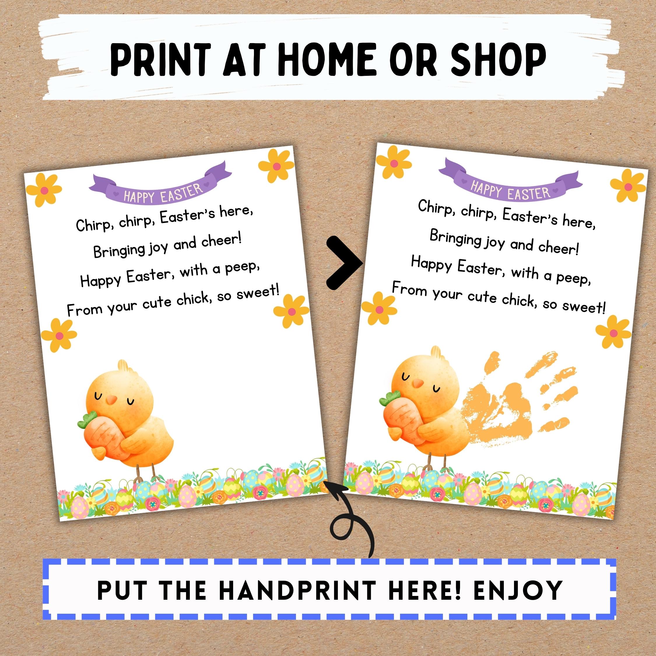 Happy Easter Handprint Footprint Art Craft Bundle, Easter Craft for ...