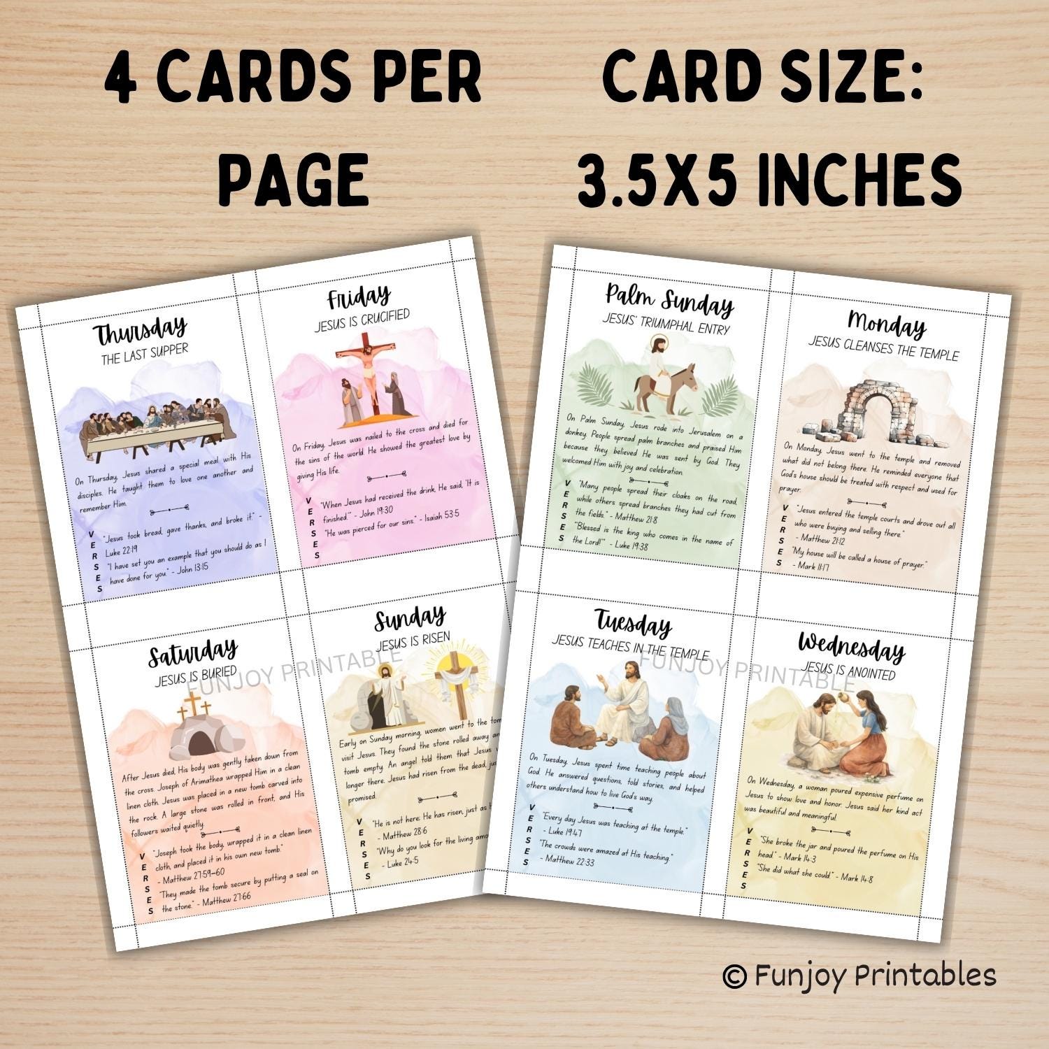 Holy Week Cards, Easter Story Cards, Easter Advent PRINTABLE, Easter ...