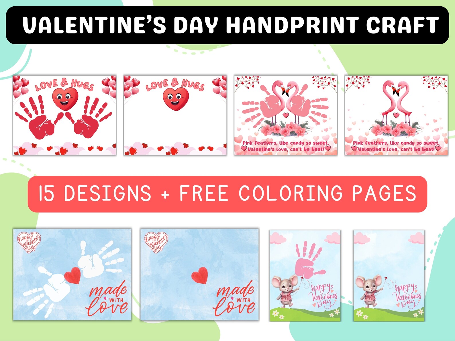 Printable Valentines Day Handprint Craft, Keepsake Art, Toddler ...