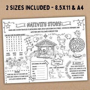 Christmas Activity Placemat for Kids, Merry Christmas PRINTABLE ...