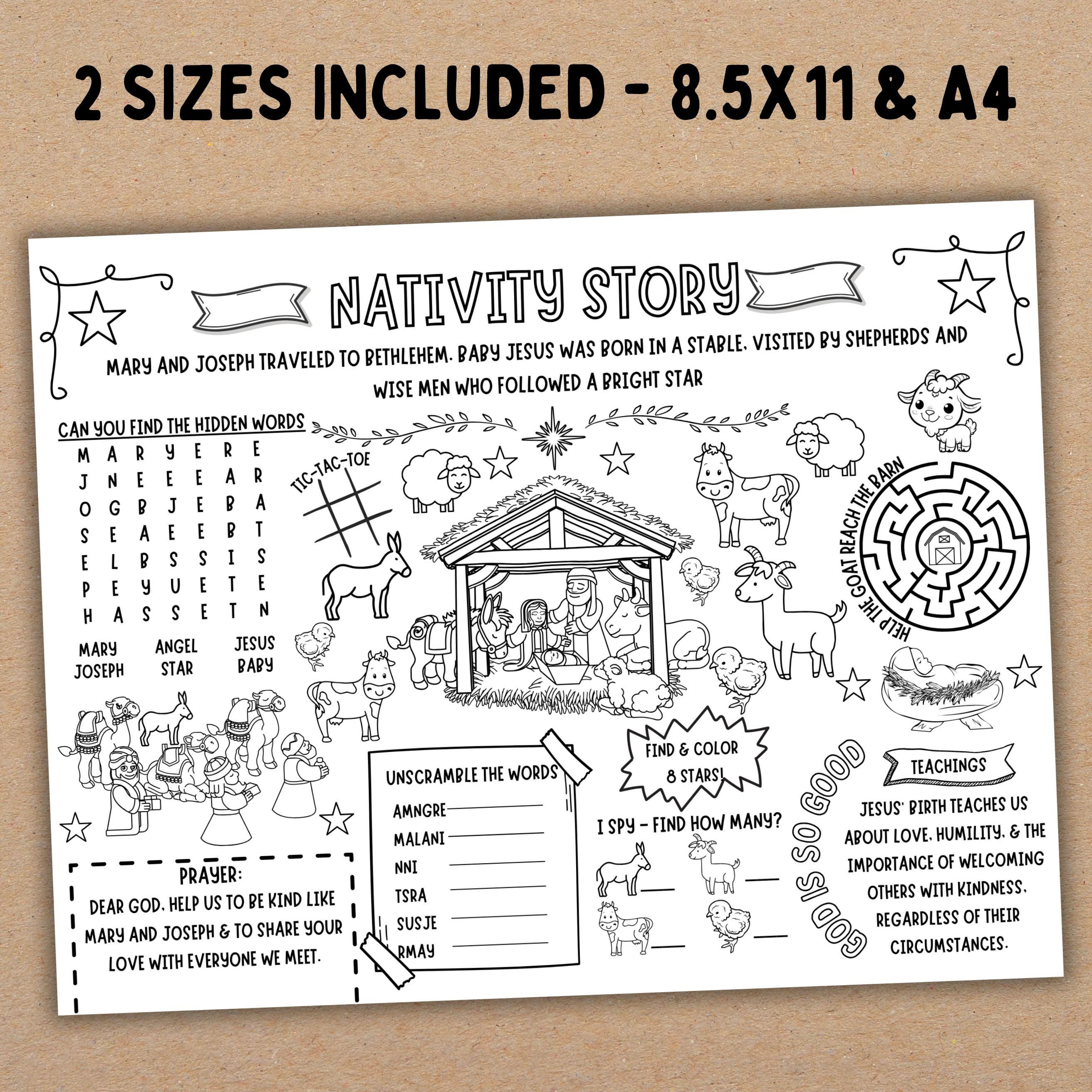 Christmas Activity Placemat for Kids, Merry Christmas PRINTABLE ...