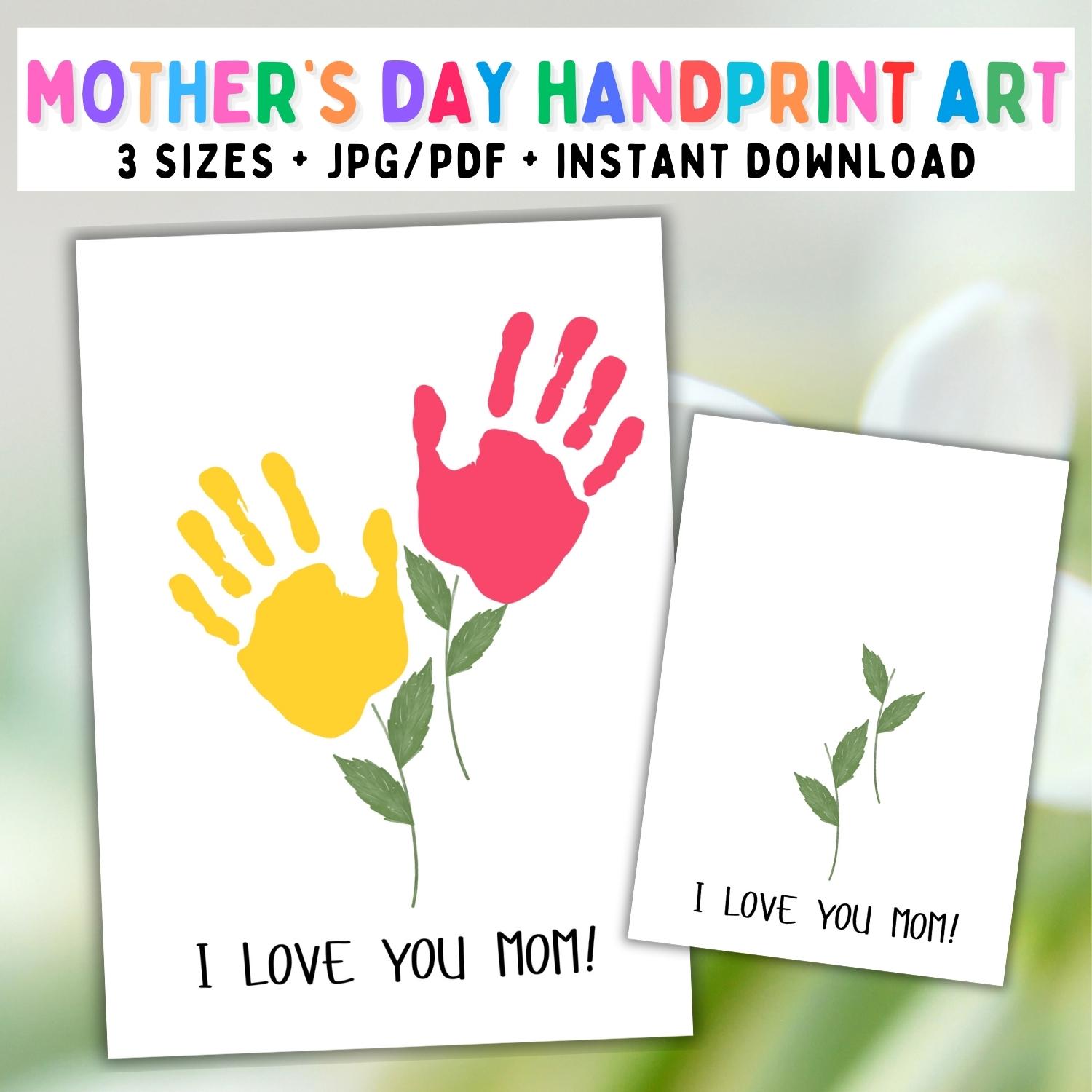 Mother's Day Handprint Printable, DIY Craft Gift for Mom, Gift for Mom ...