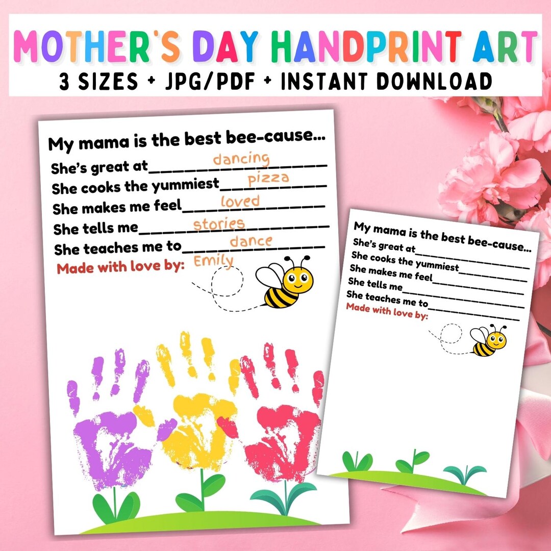 Kids Handprint Keepsake for Mom, Teacher Resource, Craft for Pre-k ...