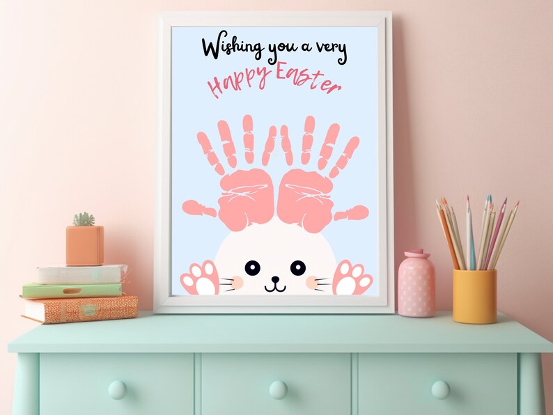 Easter Craft Handprint Art Template, Easter Printable for Baby Kids ...