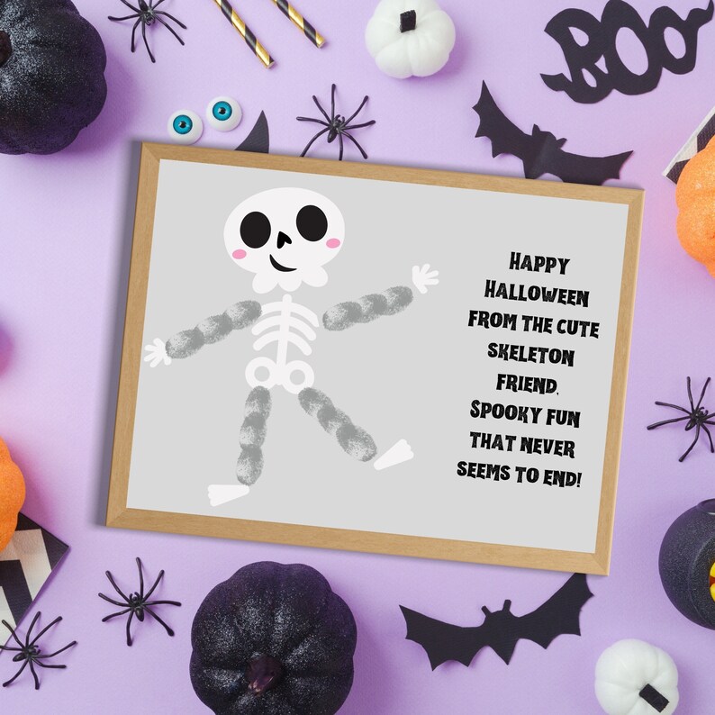 Spooky Halloween Handprint Art, Skeleton Handprint Craft for Kid ...
