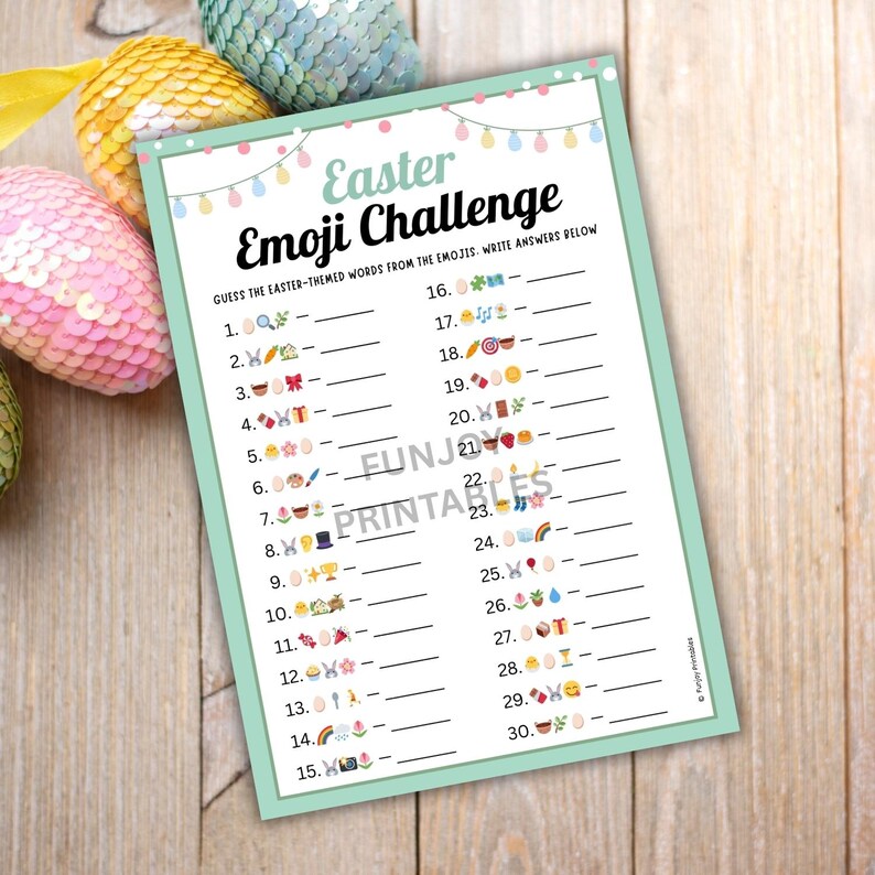 Easter Emoji Game Printable, Easter Party Game Kids & Family, Classroom ...