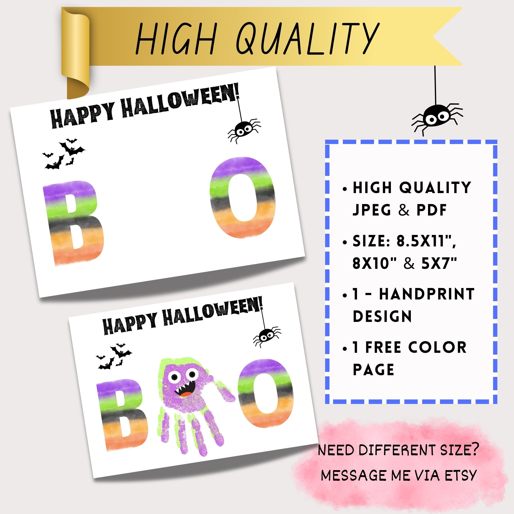 DIY Halloween Boo Handprint Art, Cute BOO Handprint Craft, Handprint ...