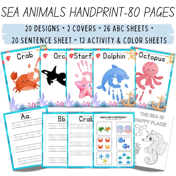 Sea Animal Handprint - Etsy