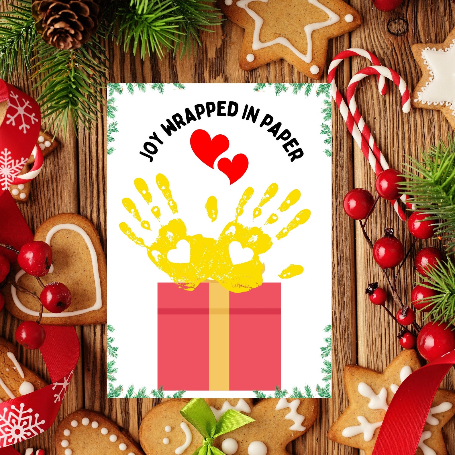 Christmas Handprint Craft, PRINTABLE Christmas Activity for Kids ...