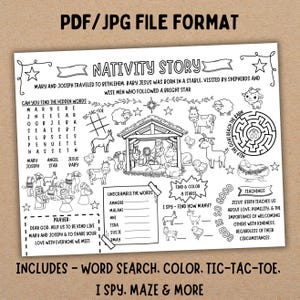 Christmas Activity Placemat for Kids, Merry Christmas PRINTABLE ...