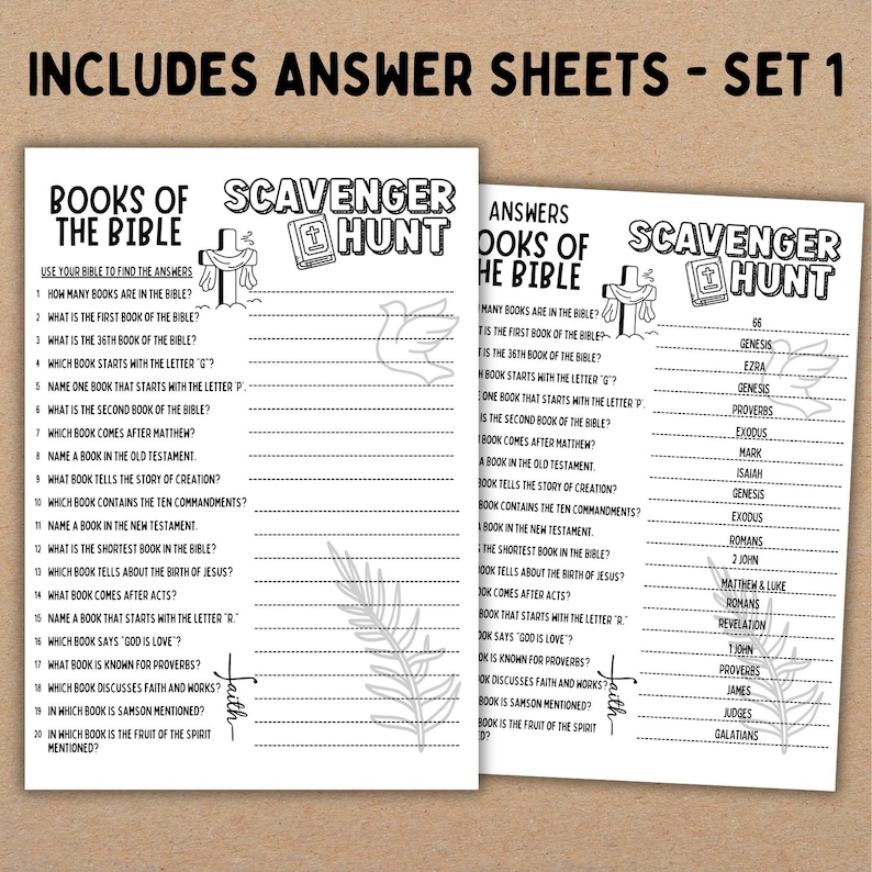 Bible Scavenger Hunt, Books of the Bible Activity, Youth Group Game ...