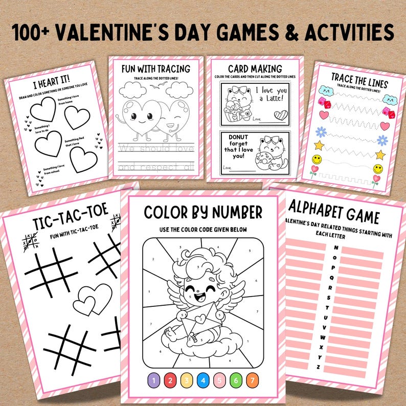 Printable Valentine's Day Kids Activities, Valentine's Day BUNDLE ...