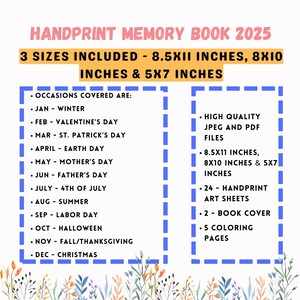 2025 Handprint Memory Book, Kids Handprint Footprint Craft, Memory Book ...
