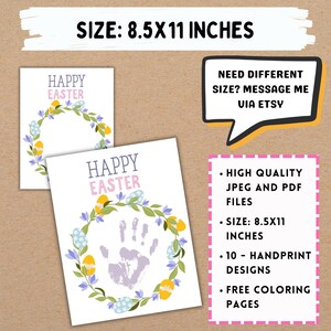 Easter Craft Handprint Footprint Art Template BUNDLE, Easter Printable ...