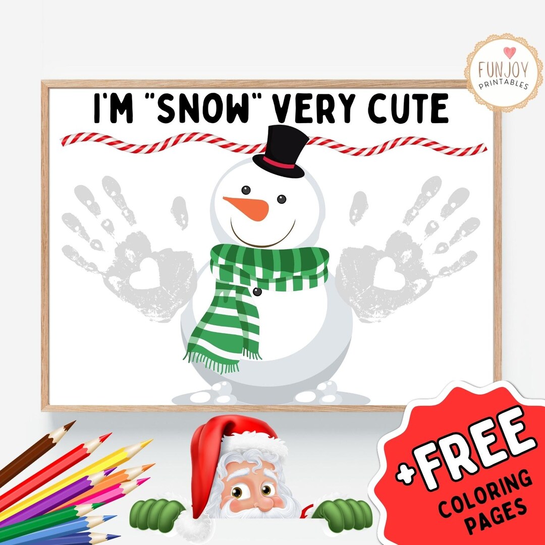 Snowman Christmas Handprint Art, Christmas Winter Handprint Art Crafts ...