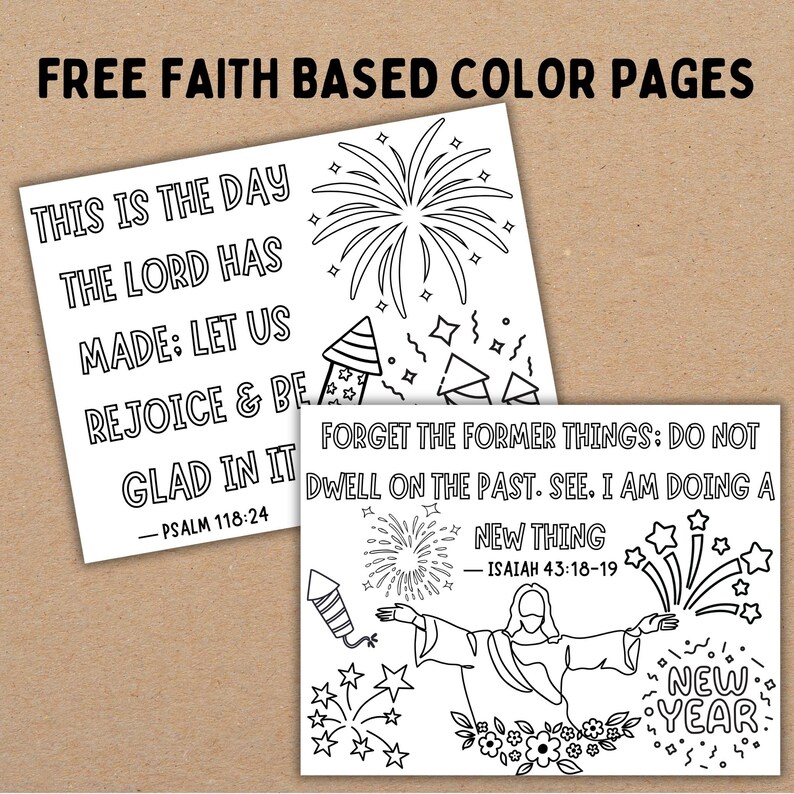 2025 New Year Faith Based Activity Placemat, Coloring Page for Kids ...