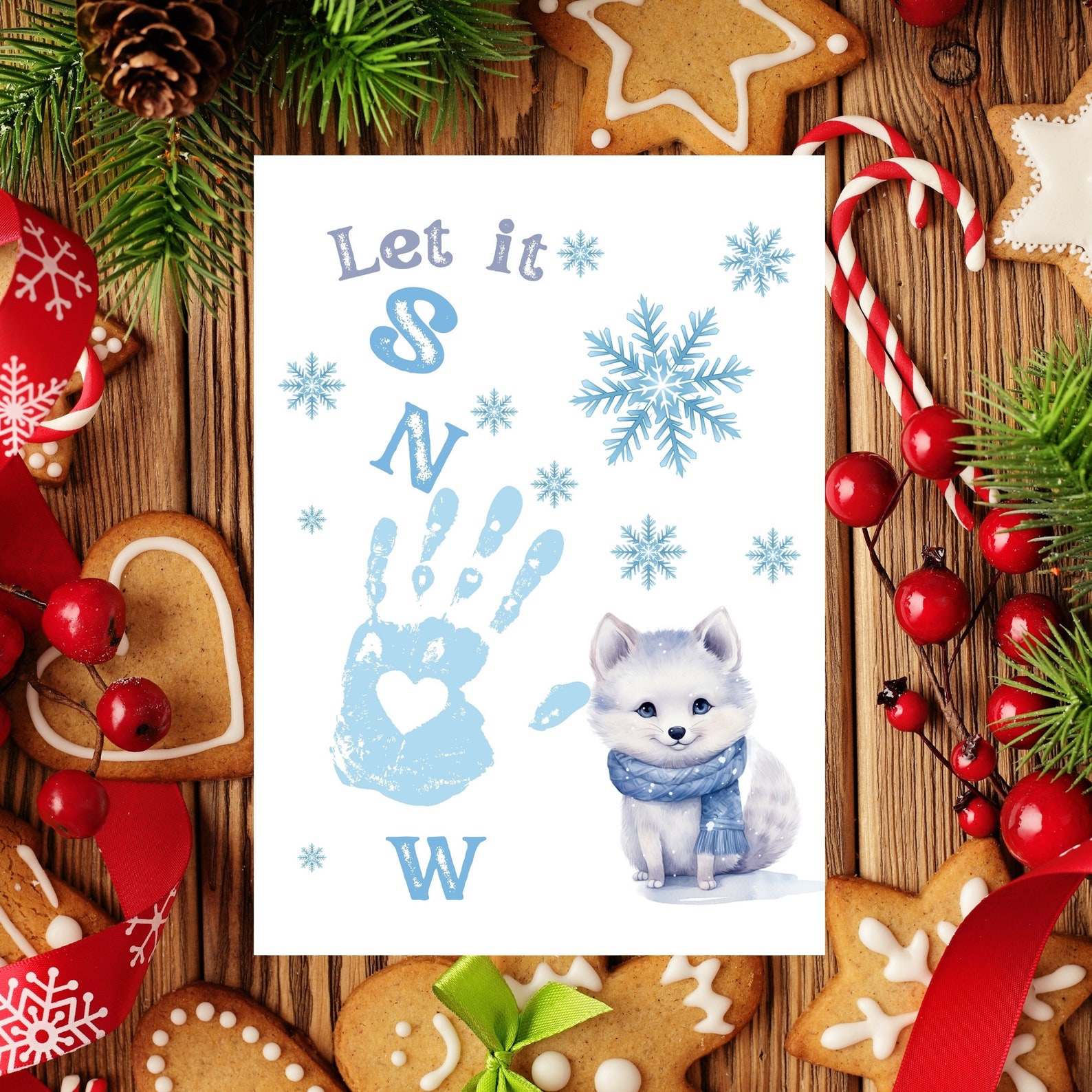 Winter Handprint Art, Winter Handprint Craft, Printable, Winter Season ...