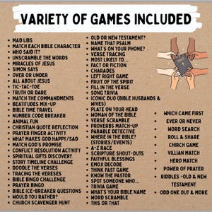 Bible Games for Teens Youth Group, Adults, Bible Party Games, Women ...