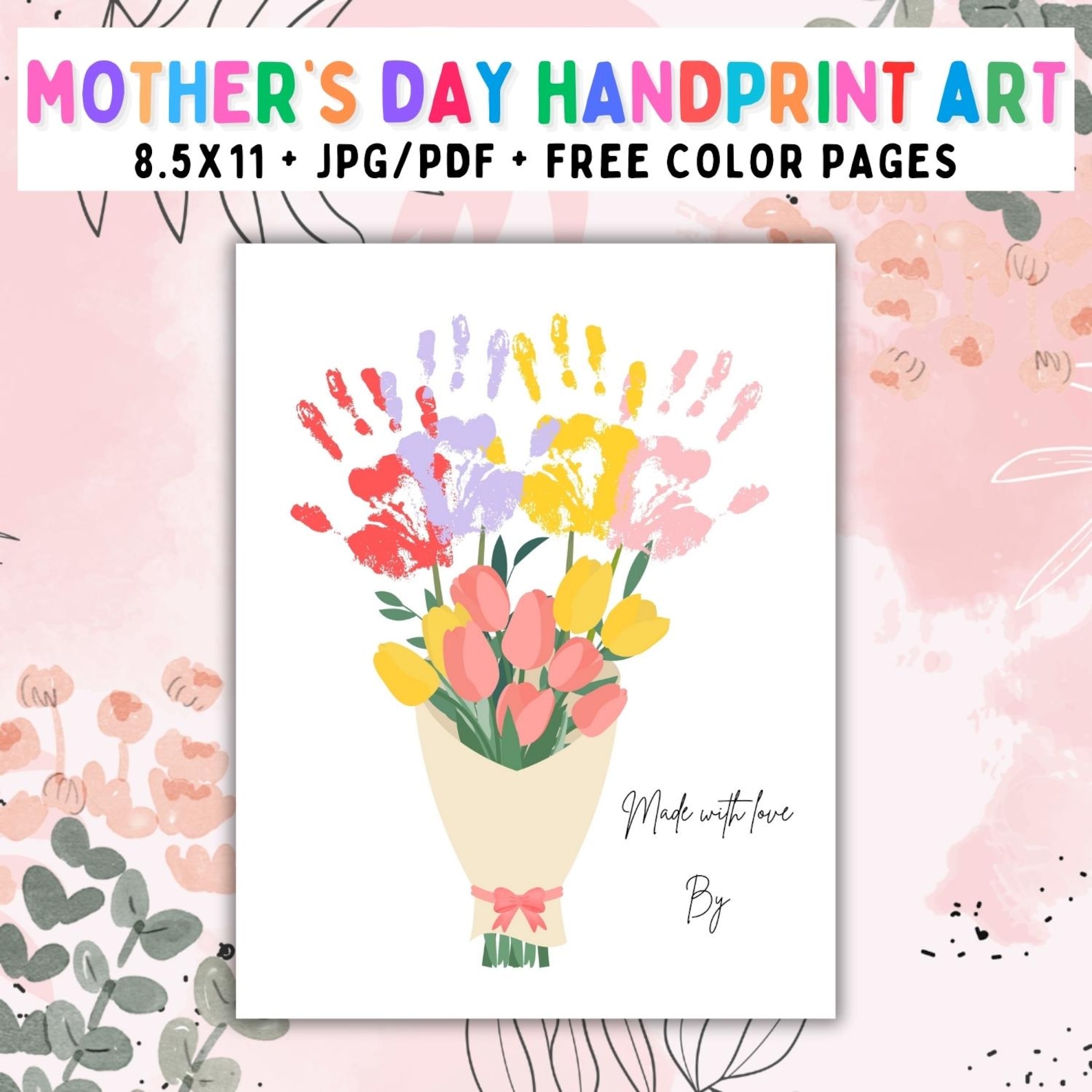 Mother's Day Handprint, Handprint Craft, Printable Activity for Baby ...