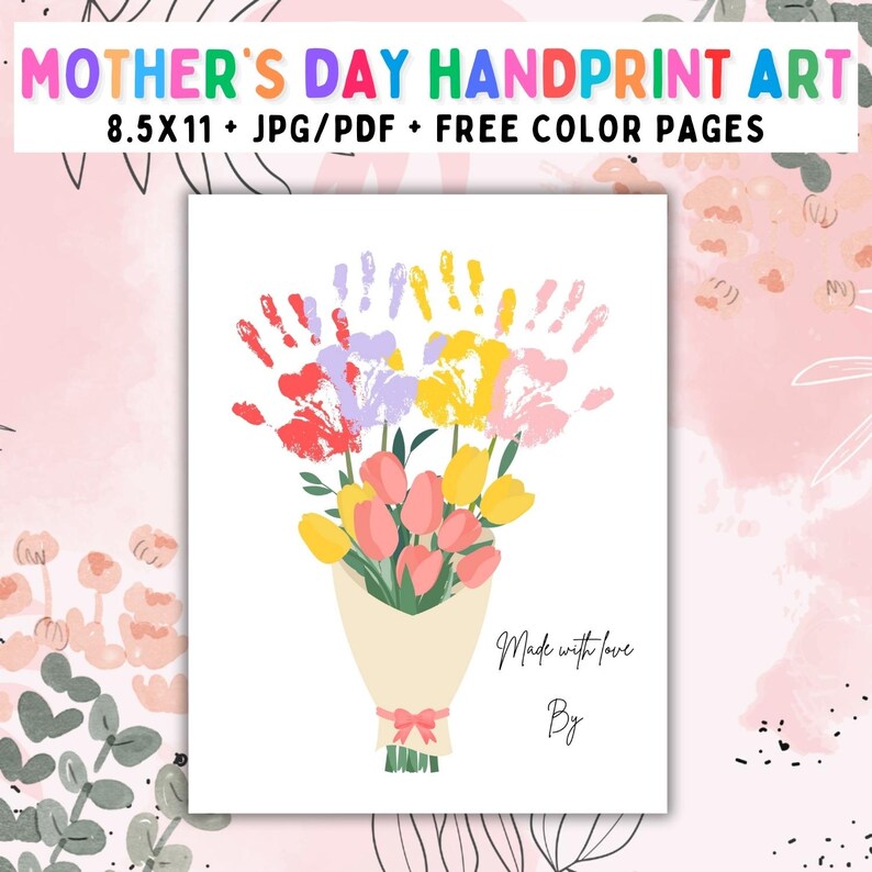 Mother's Day Handprint, Handprint Craft, Printable Activity for Baby ...