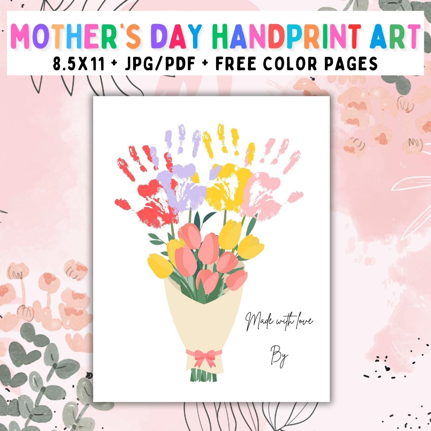Mother's Day Handprint, Handprint Craft, Printable Activity for Baby ...