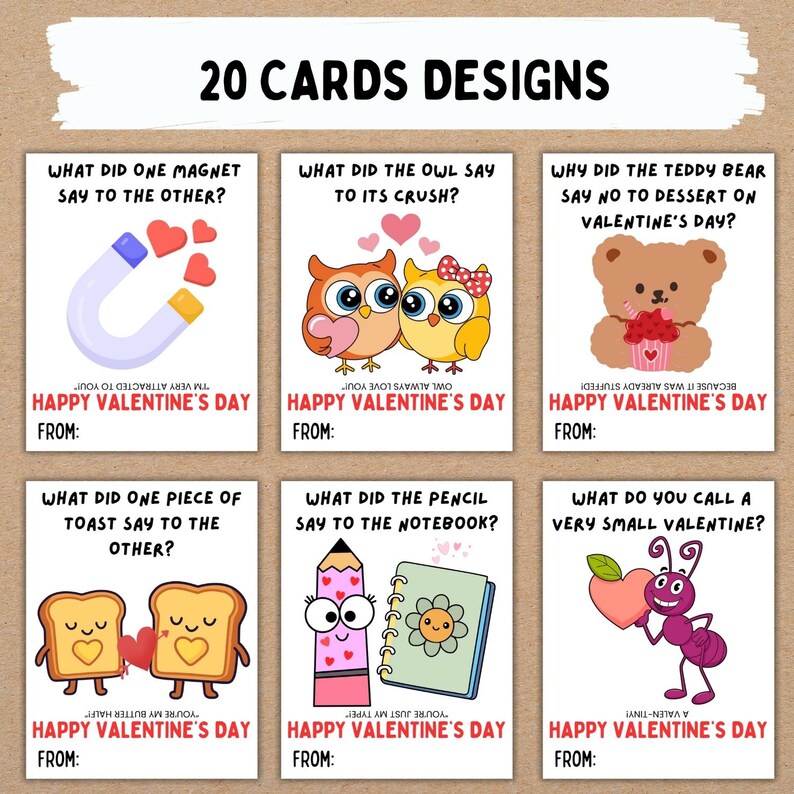 Valentine's Day Joke Cards for Kids, Classroom Exchange (instant ...