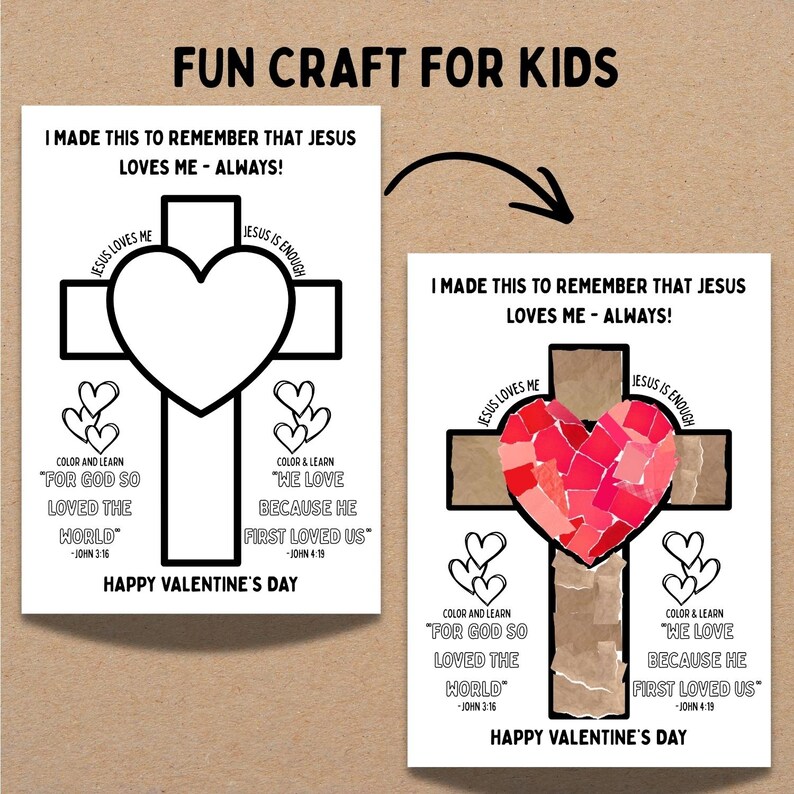 Valentine's Bible Craft Printable, Kids' Activity (PDF Pattern) - Etsy