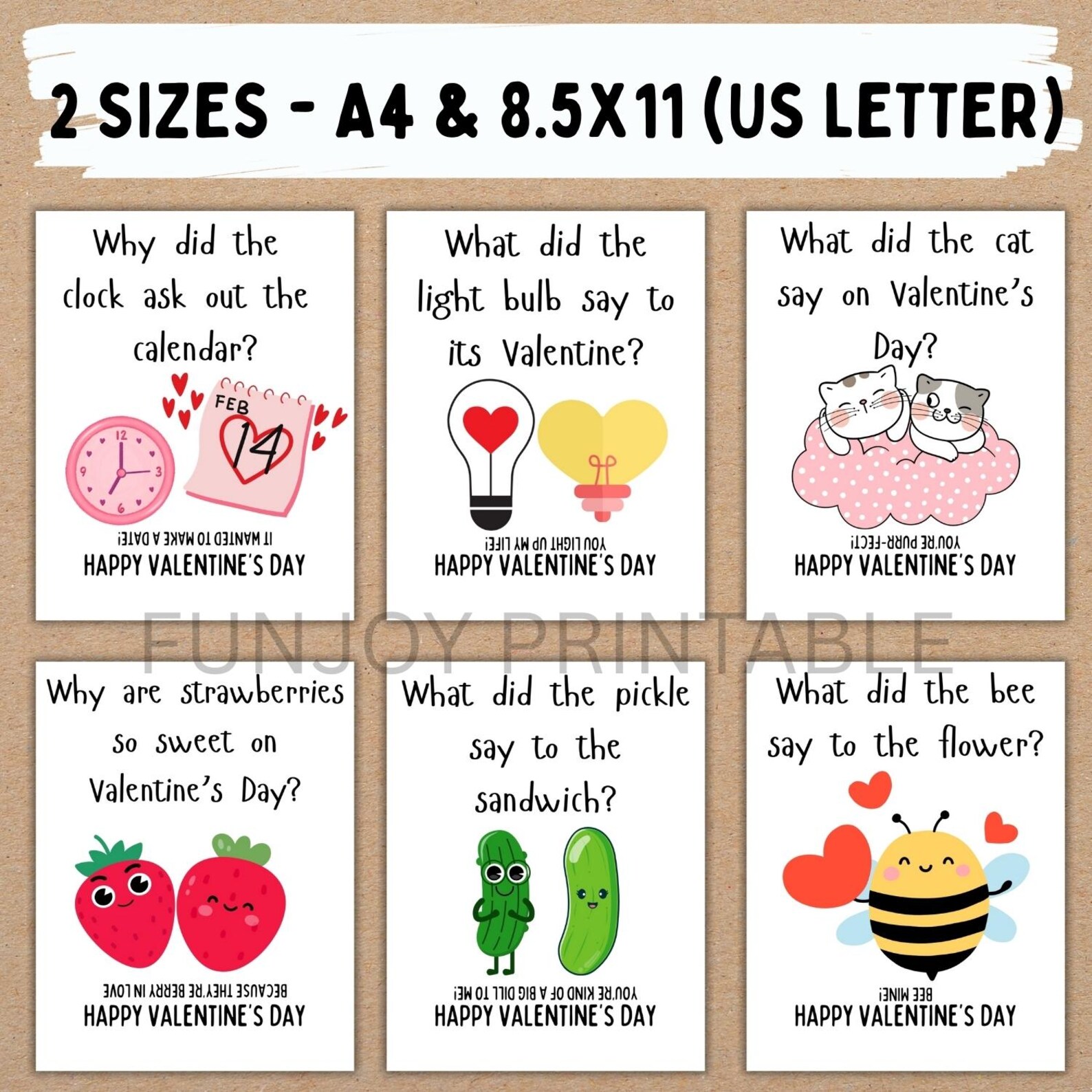 EDITABLE Cute Jokes Valentine Cards, Classroom Valentines Day Cards ...