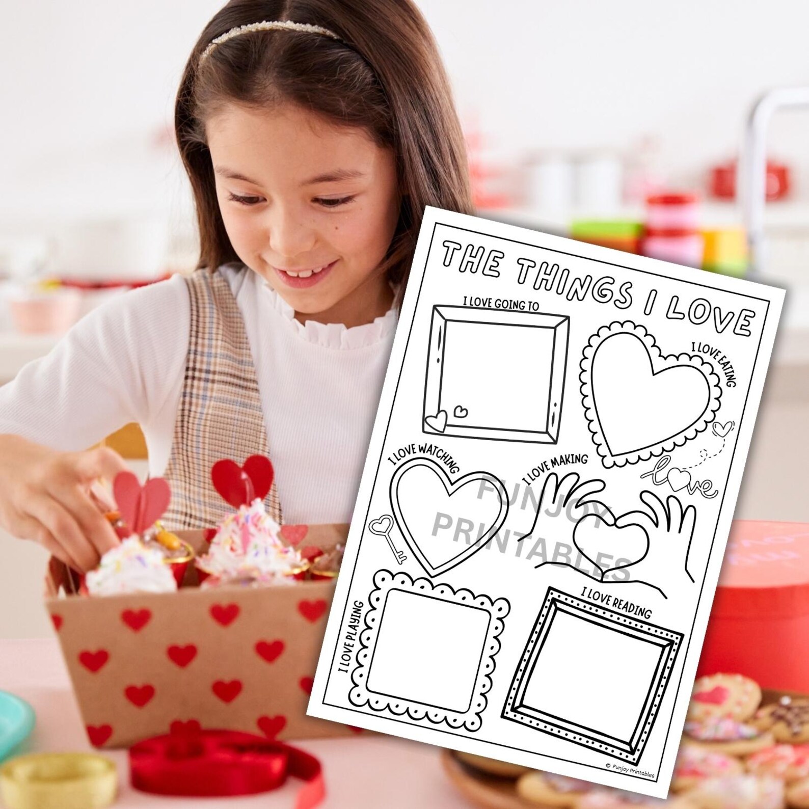 Valentines Day Kids Activity, Things I Love, Valentines Party Printable ...