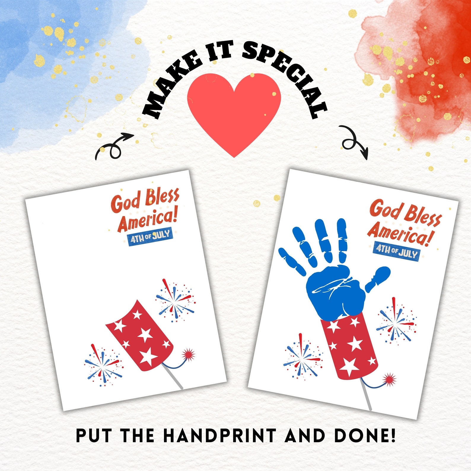 4th of July Handprint Art, 4th of July Activity, Handprint Art ...