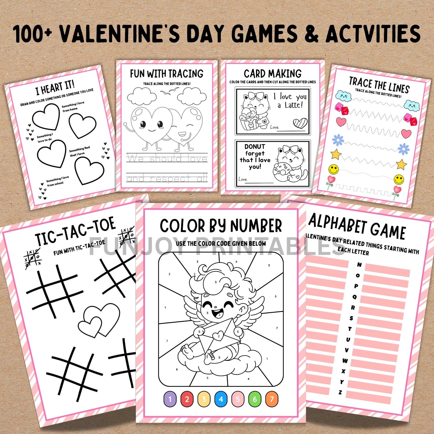 Printable Valentine's Day Kids Activities BUNDLE, Kids Valentine Party ...