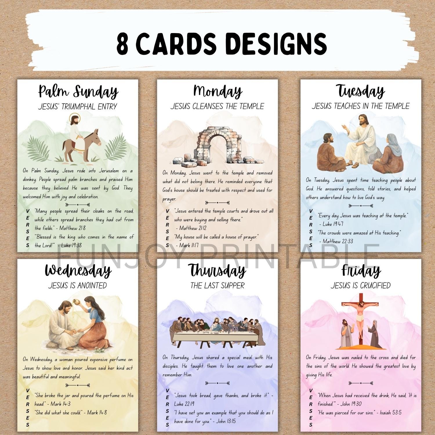 Holy Week Cards, Easter Story Cards, Easter Advent PRINTABLE, Easter ...