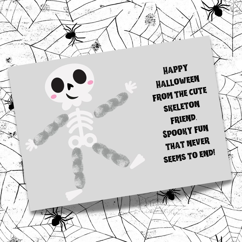 Spooky Halloween Handprint Art, Skeleton Handprint Craft for Kid ...