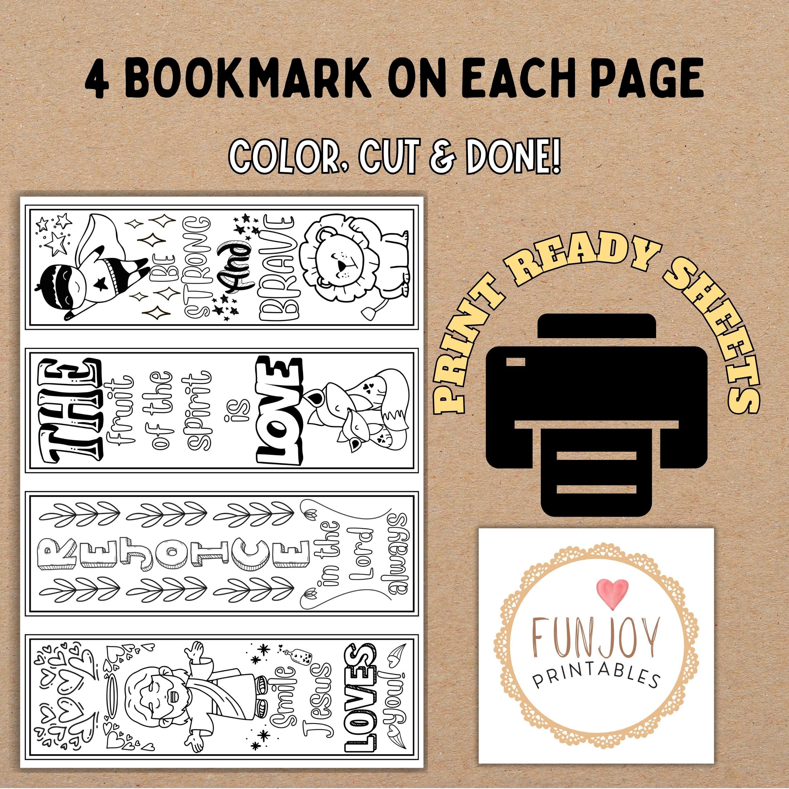 Bible Based Coloring Bookmarks Kids, DIY Bible Verse Activity ...