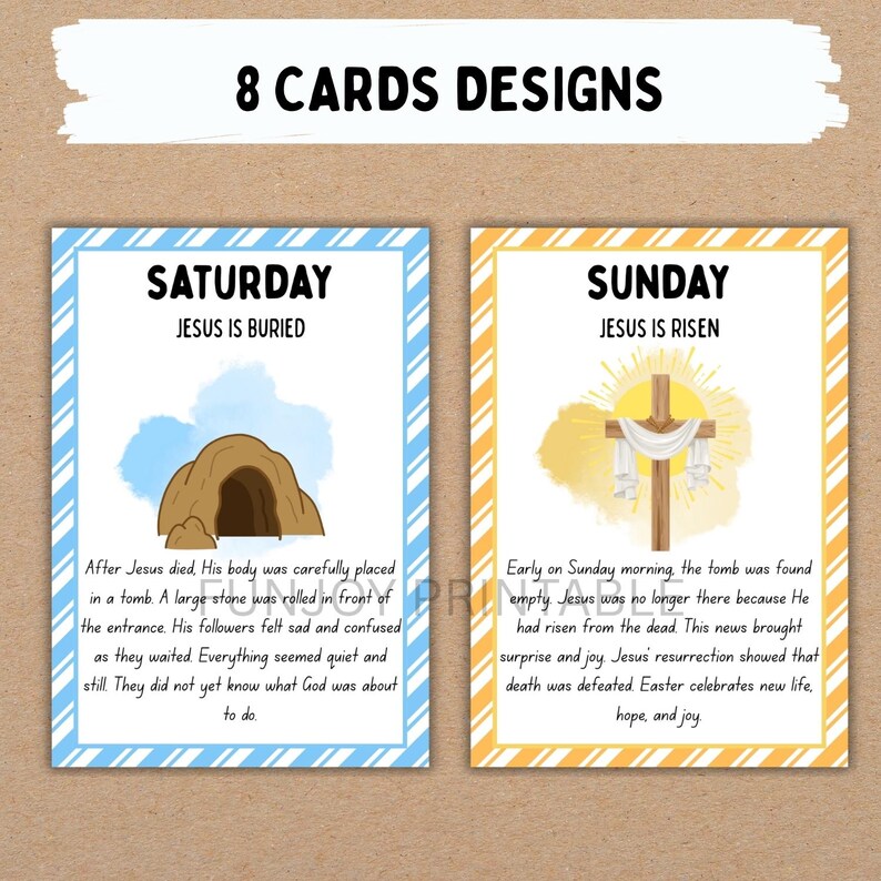PRINTABLE Holy Week Cards, Easter Story Cards, Easter Advent, Easter ...