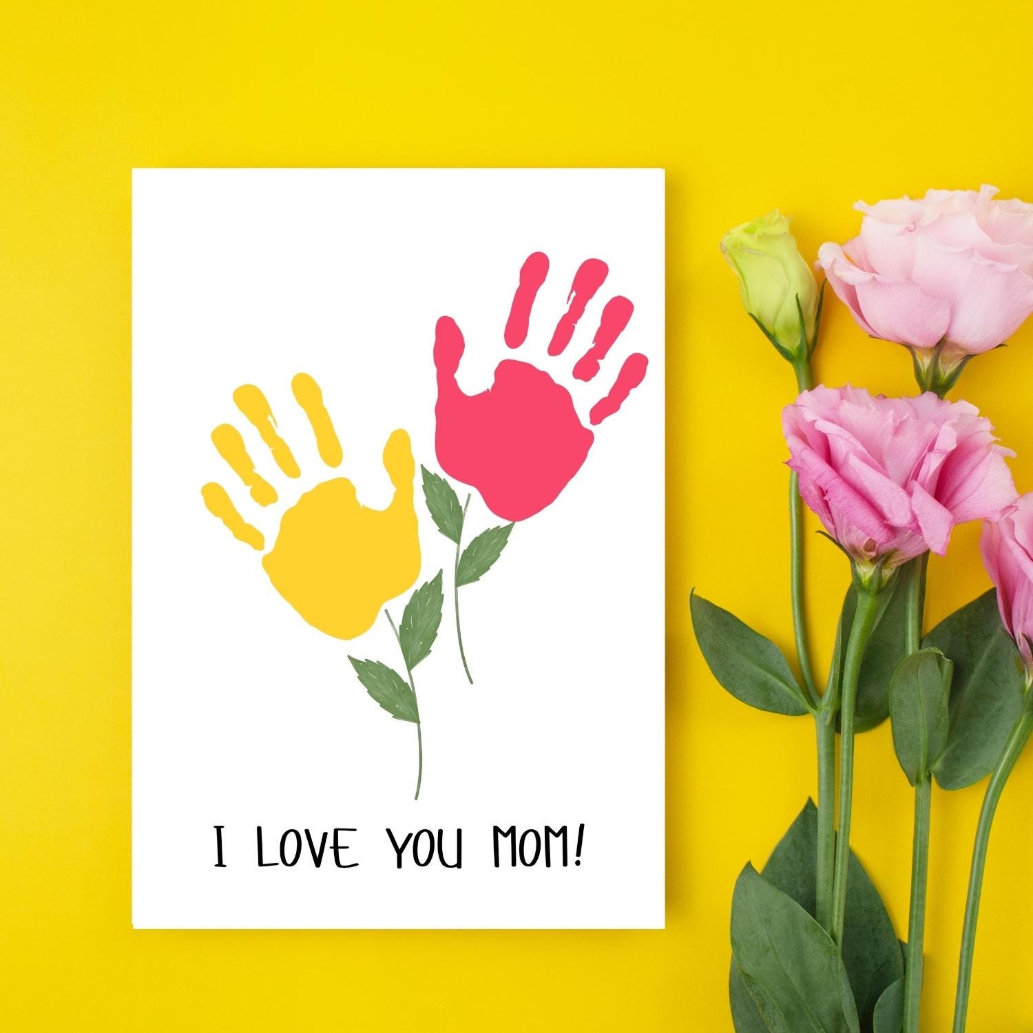Mother's Day Handprint Printable, DIY Craft Gift for Mom, Gift for Mom ...