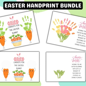 Happy Easter Handprint Footprint Art Craft Bundle, Easter Craft for ...