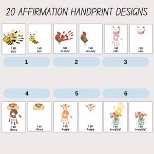 40 Affirmation Inspirational Handprint Craft BUNDLE, Affirmation ...