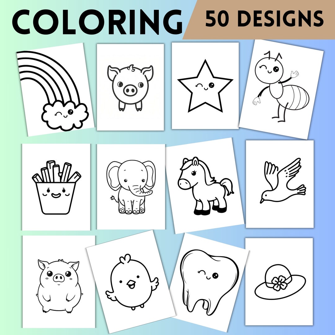 50 Printable Coloring Pages for Kids, Toddlers, Preschoolers, Coloring ...