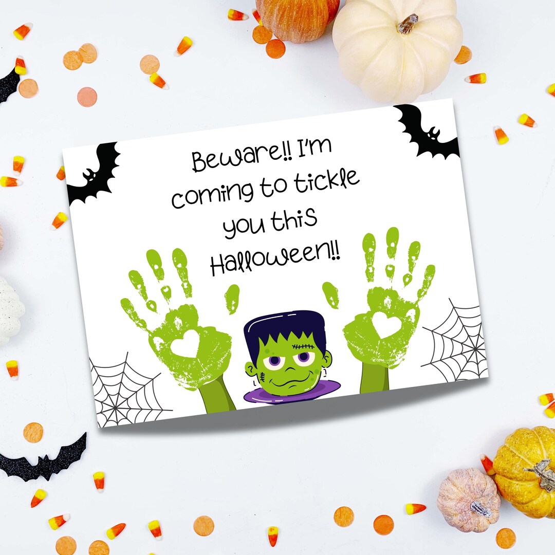 PRINTABLE Halloween Handprint Activity, Handprint Art Craft ...