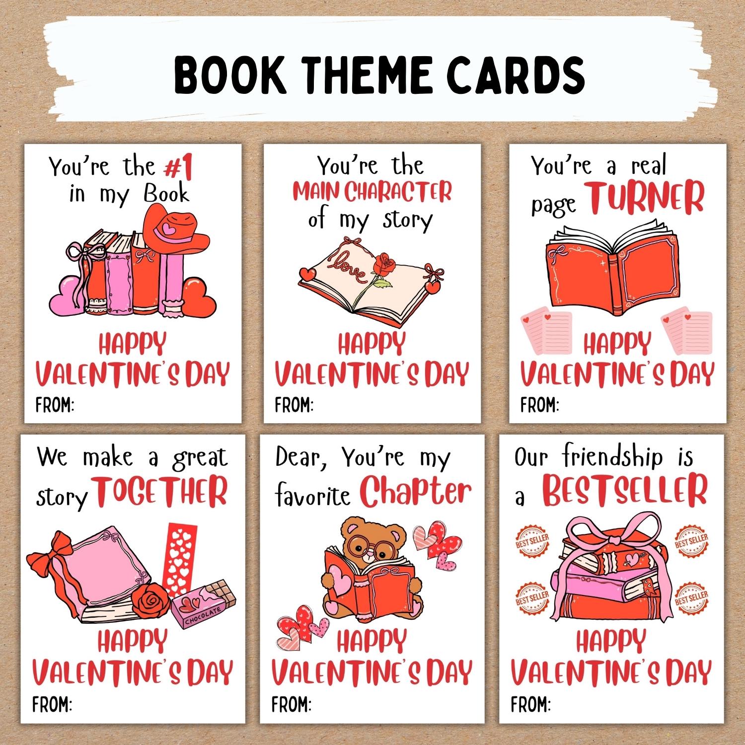 Book Lovers Valentine Cards, Printable Valentines Cards, Literary ...
